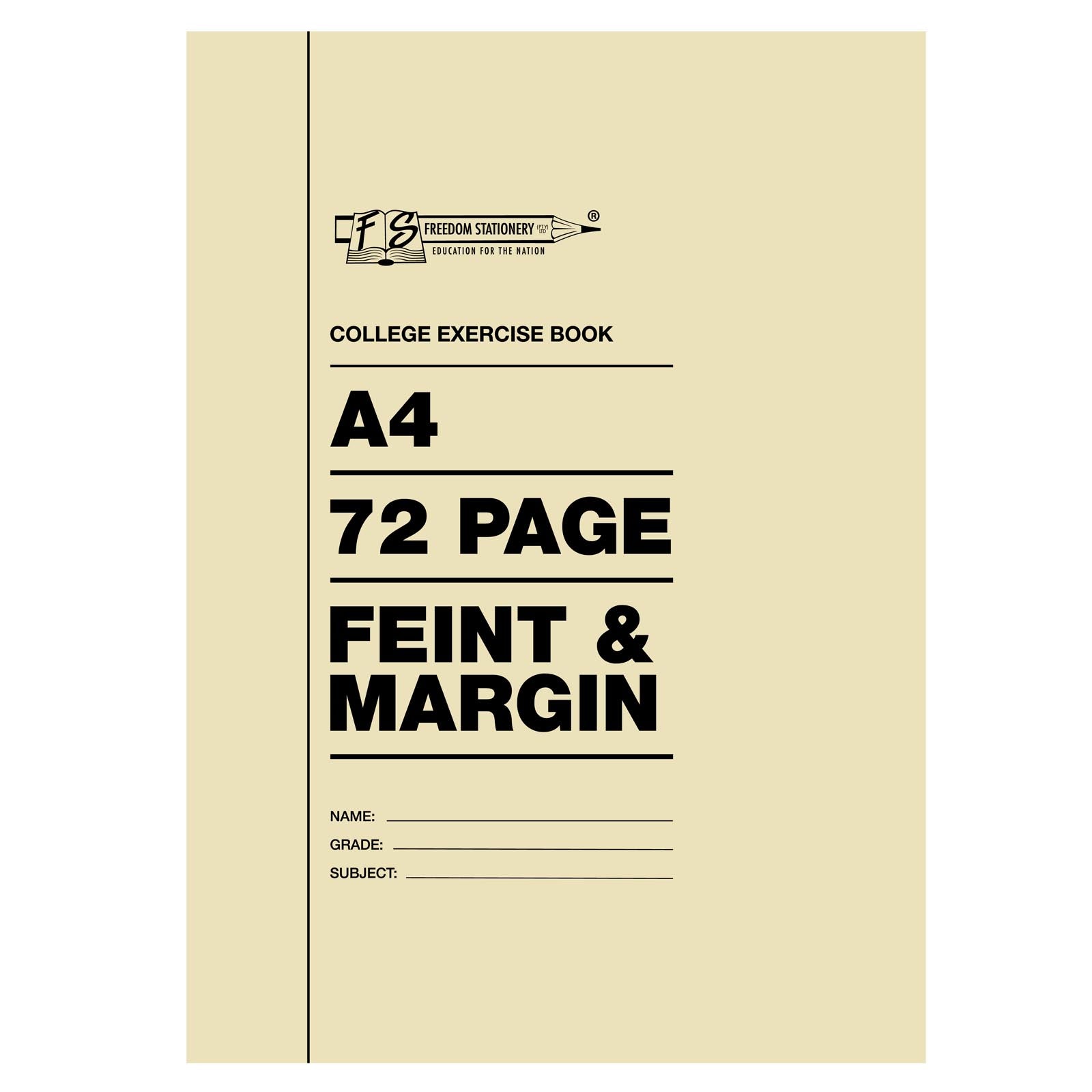 A4 72 Page College Book - Feint & Margin – My Store